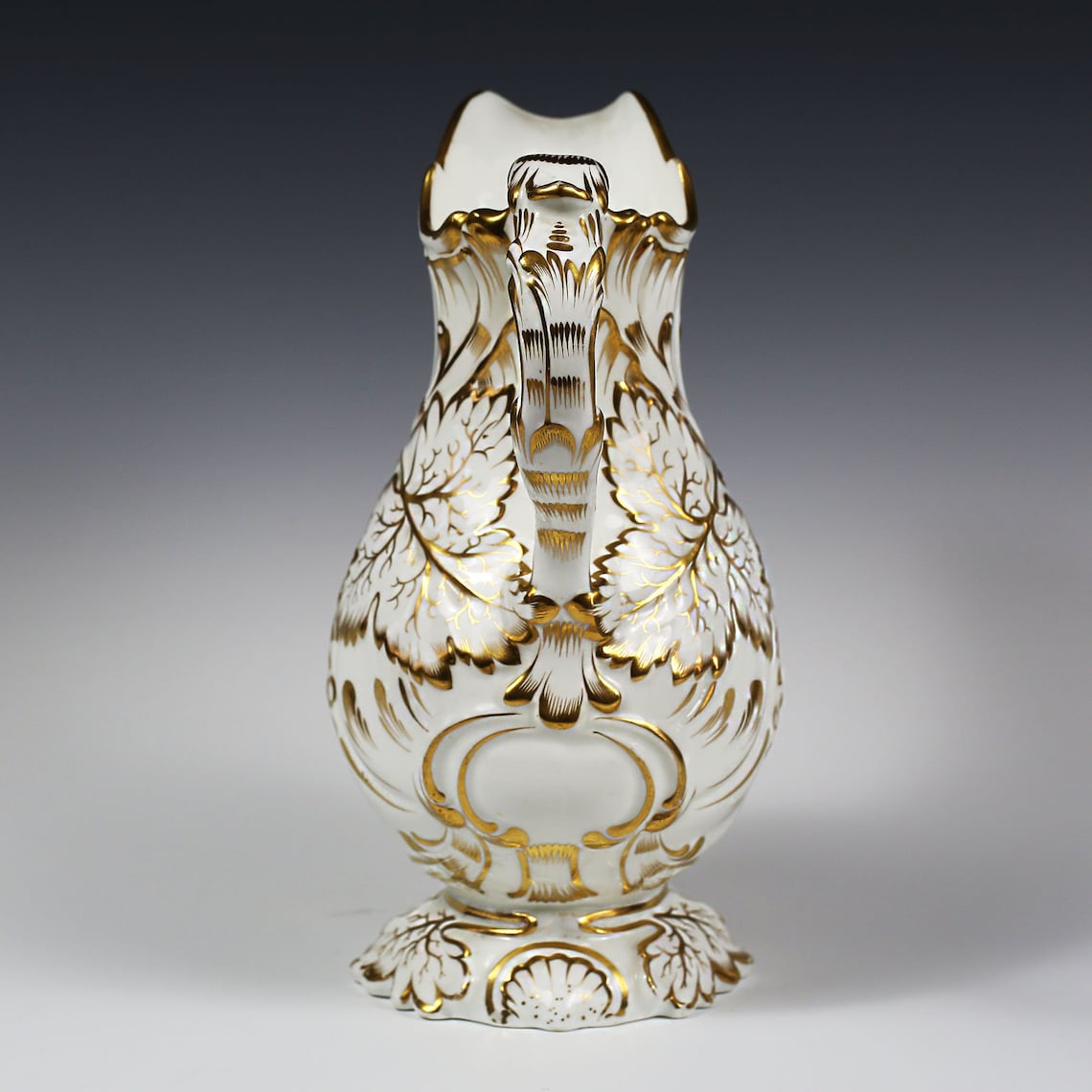 Antique Porcelain Water Pitcher White With Gold Accent on - Etsy