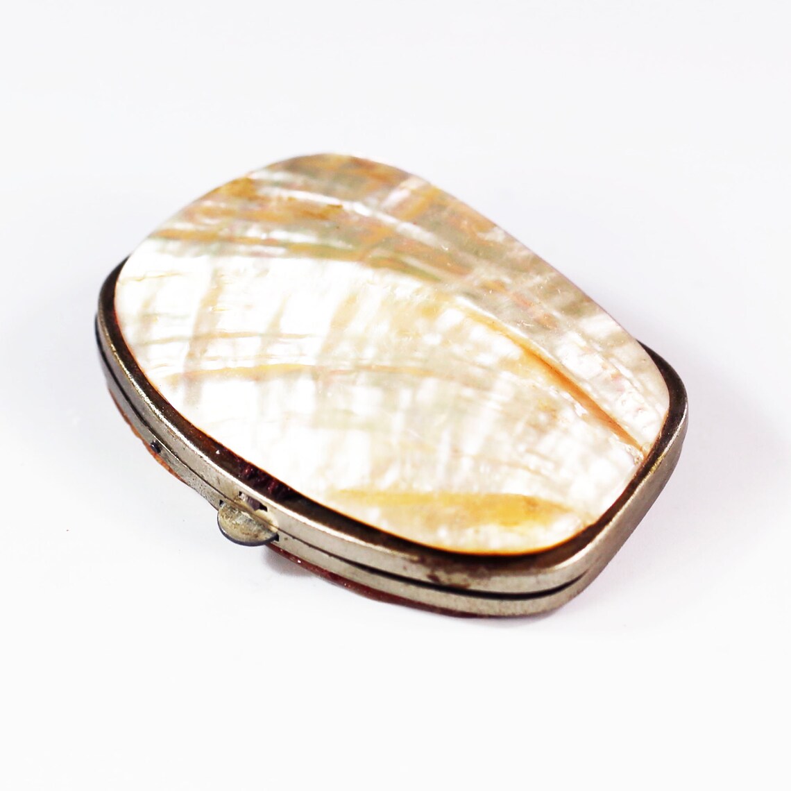 Antique Victorian Seashell Coin or Change Purse Mother of Pearl, Red ...