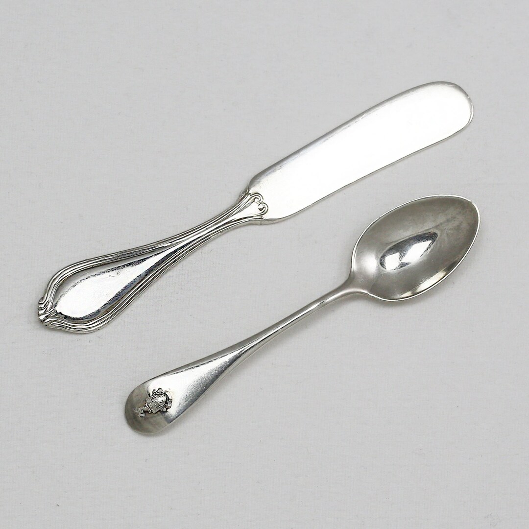 England Made Sterling Silver Butter Knife and Birks Sterling Tea Spoon ...