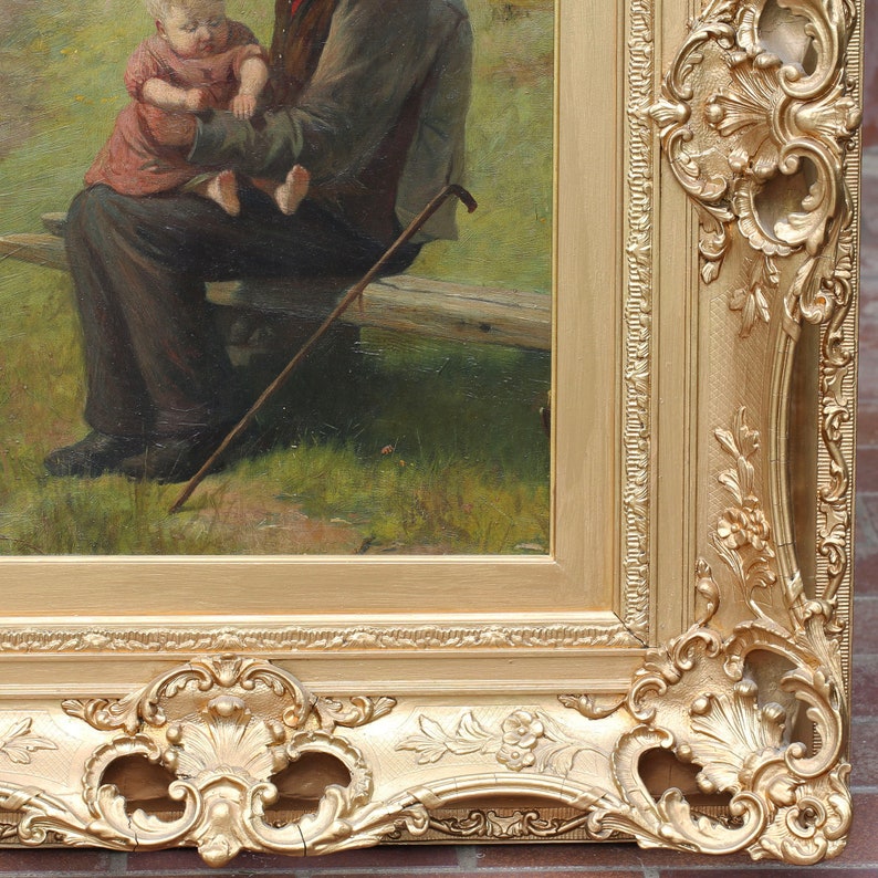 Scottish Robert Mcgregor RSA 18471922 Oil Canvas Painting Grandfather With Child - Etsy