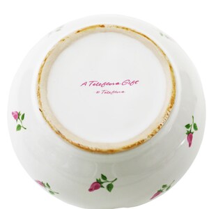 Vintage Teleflora White Ceramic Potpourri Dish: Pink Roses, Made in ...