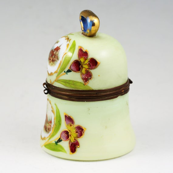 Antique Victorian Jewelry or Trinket Box enameled Opa… - Gem