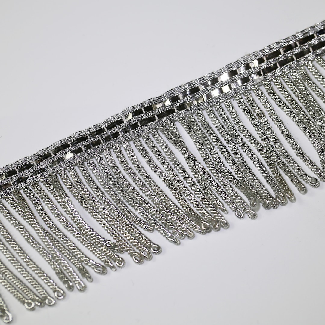 5cm Silver Metal Bullion Fringe Quality Trim Vestment Upholstery ...
