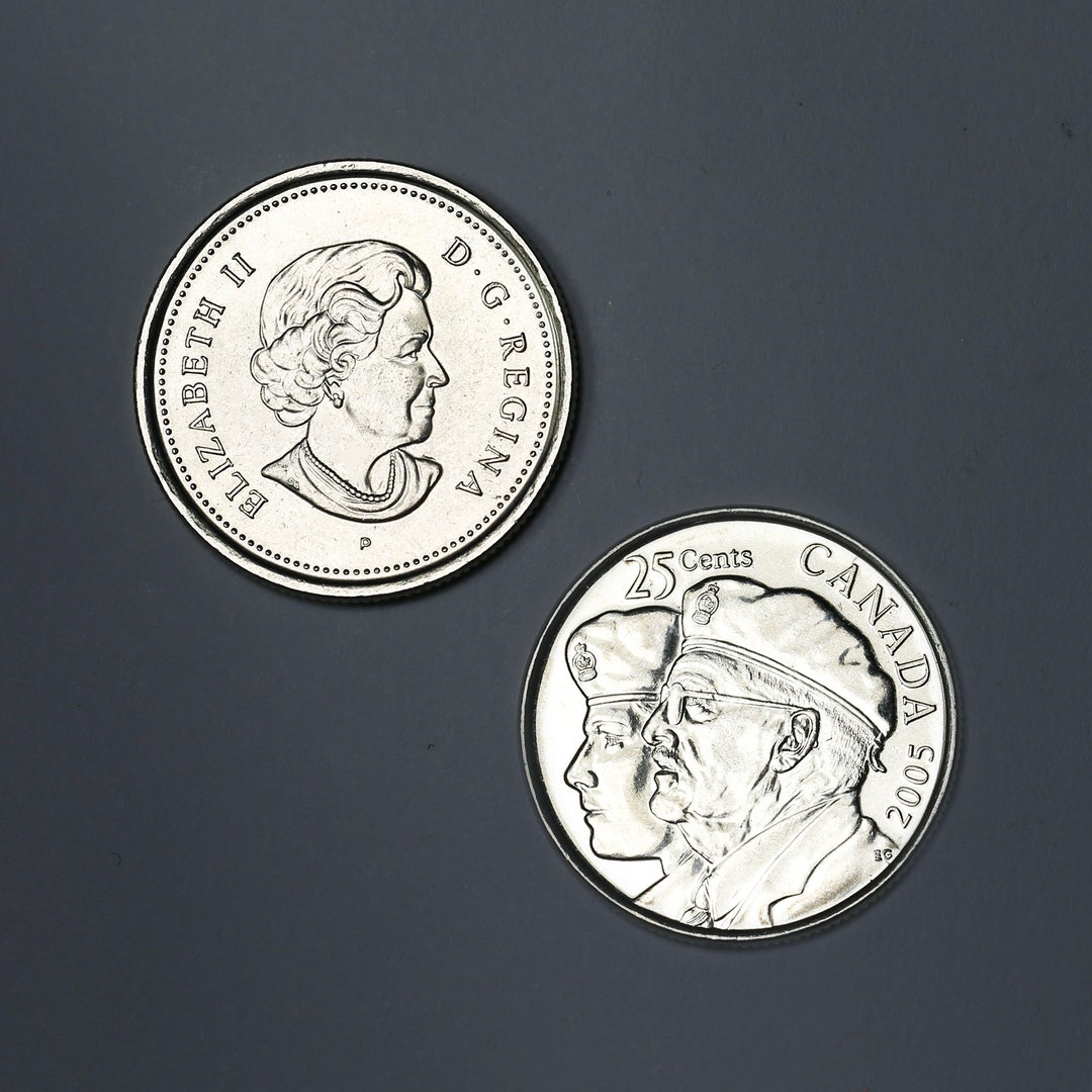 2005 P Canada 25 Cent Commemorate Year of the Veteran Canadian Quarter ...
