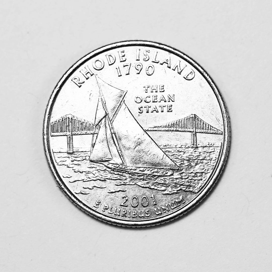 2001 D USA 25 Cents Quarter Dollar Coin "washington Quarter" Rhode ...