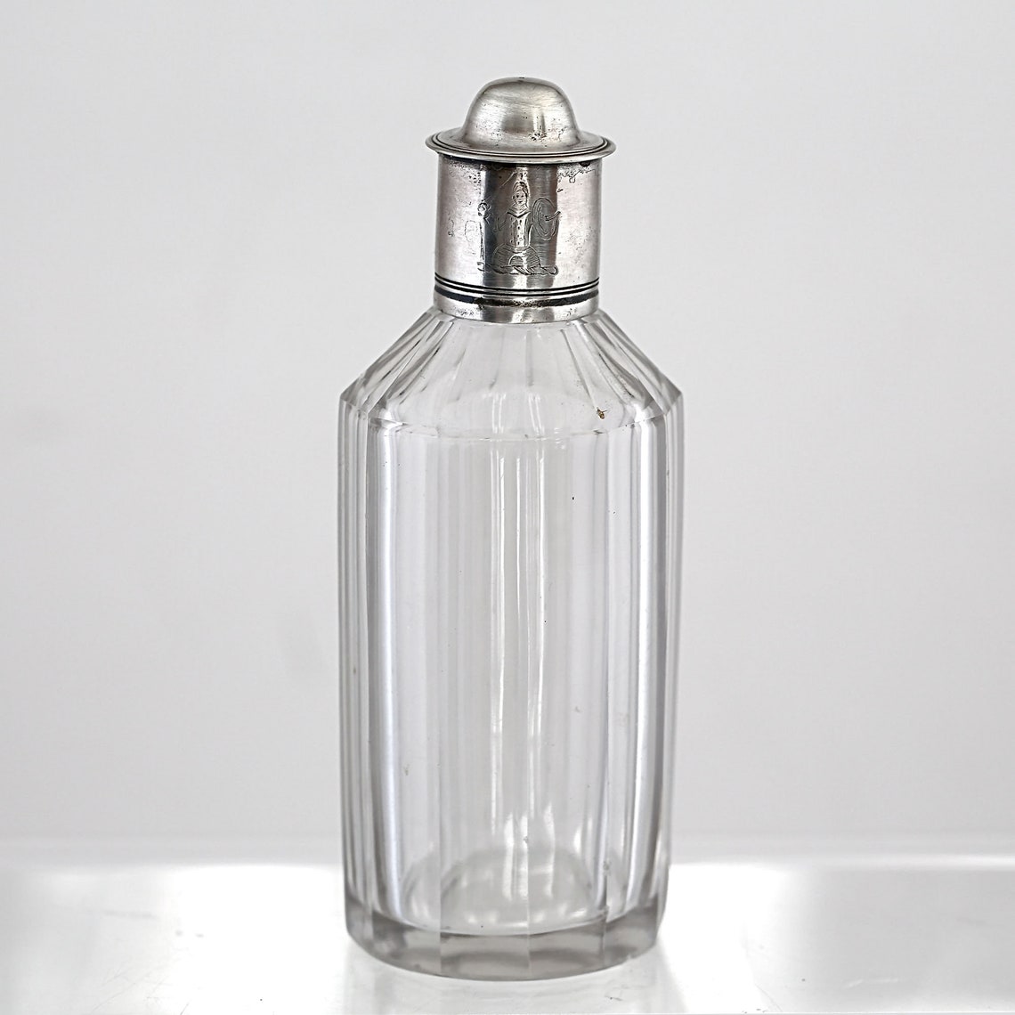 Antique 18th Century Clear Glass Perfume Bottle With Sterling Lid ...
