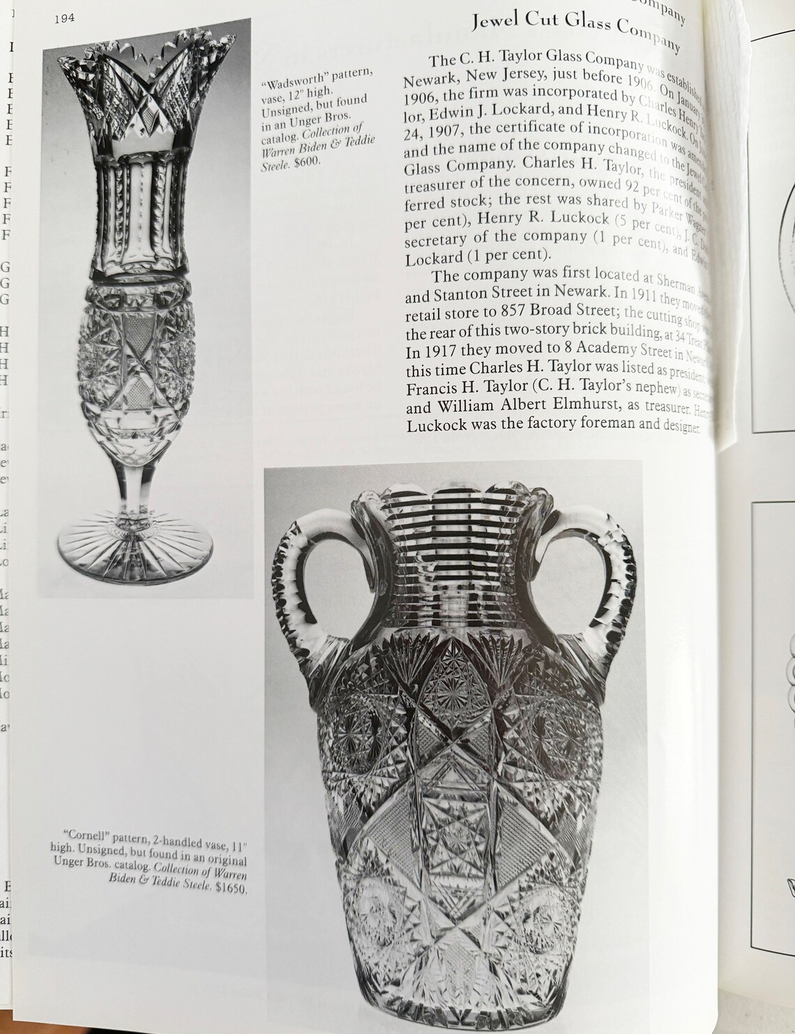 The Encyclopedia of American Cut and Engraved Glass by Albert Christian ...