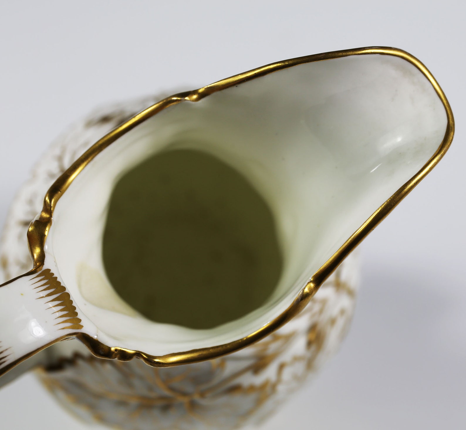 Antique Porcelain Water Pitcher White With Gold Accent on - Etsy