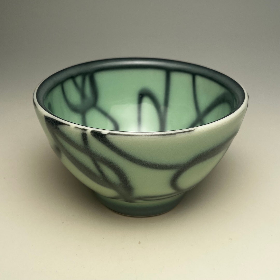 Small Round Celadon Pollock Bowl - Etsy