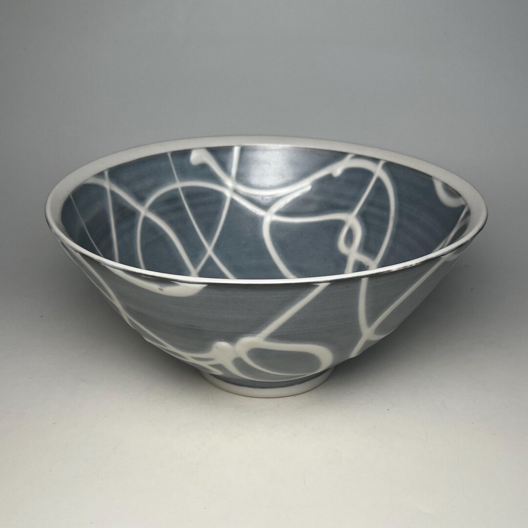 Gray Pollock Series Ramen Bowl - Etsy