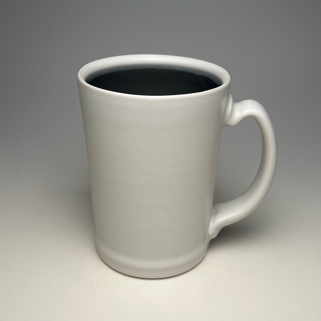 Gray White Cylinder Mug - Etsy