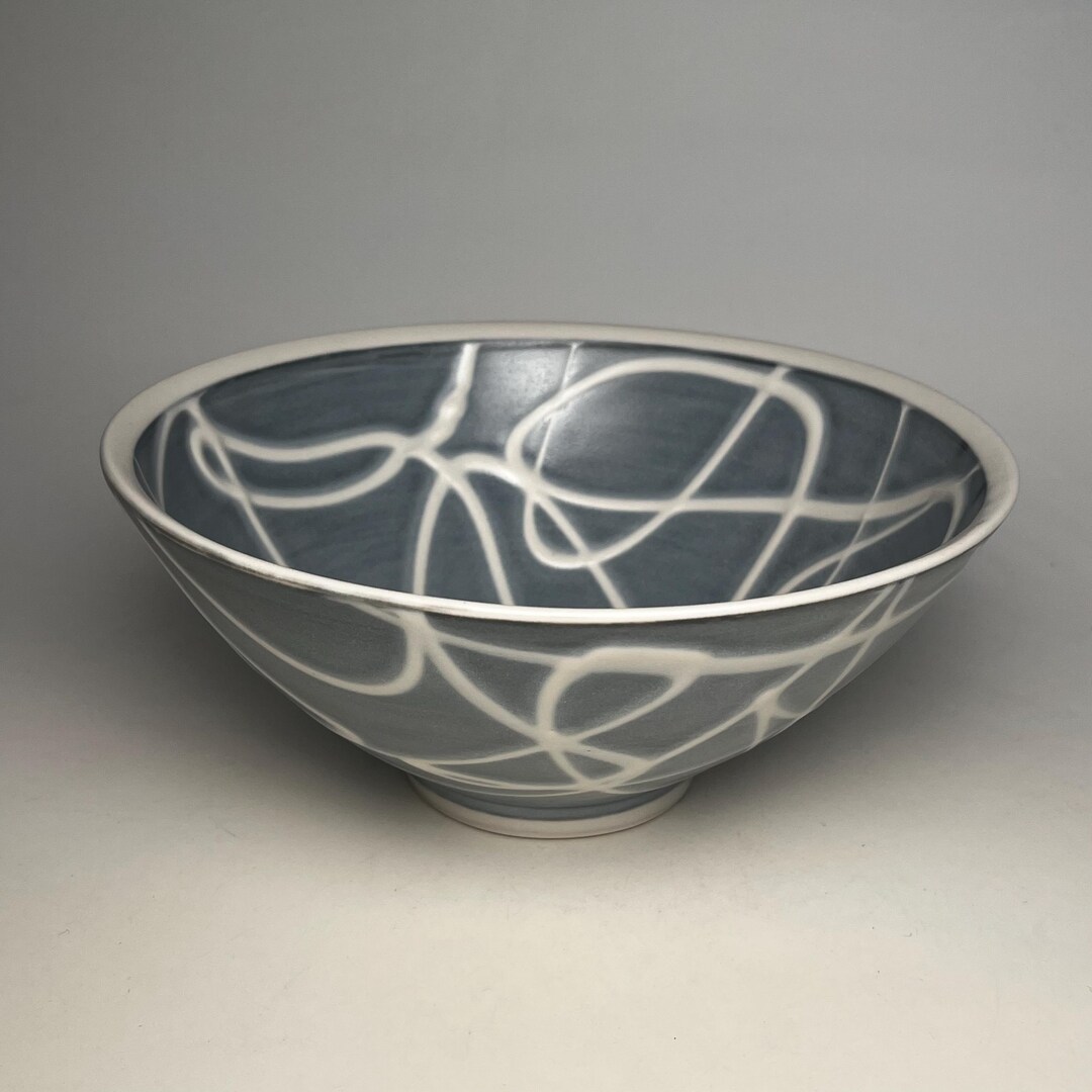 Gray Pollock Series Ramen Bowl - Etsy