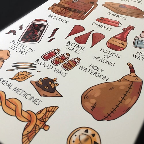 D&D Bottles Potions Jars A4 Print // Dnd Gift Class Fantasy - Etsy