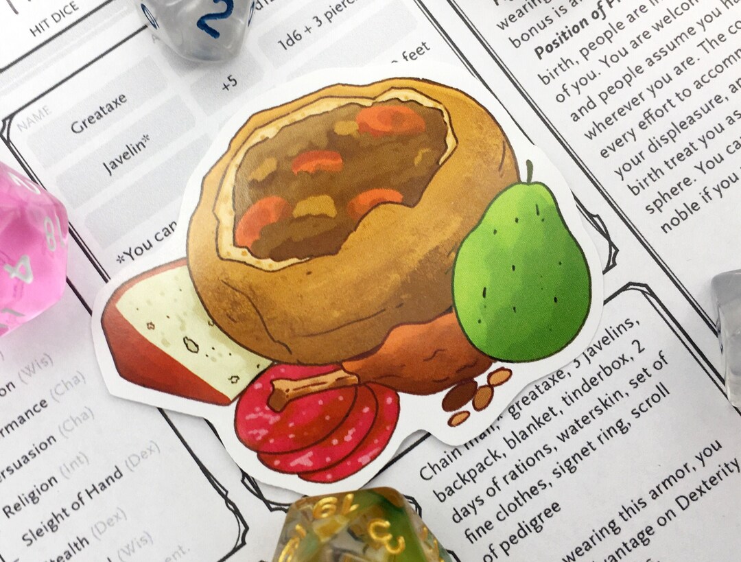Inn Food Sticker // 6cm Dnd Cute Nerd Geek Gift // TTRPG RPG // GM Game ...