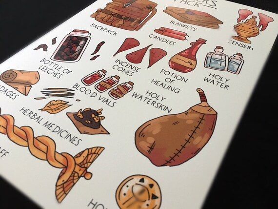 D&D Healer's Pack A4 Print // Dnd Gift Class Fantasy Items - Etsy