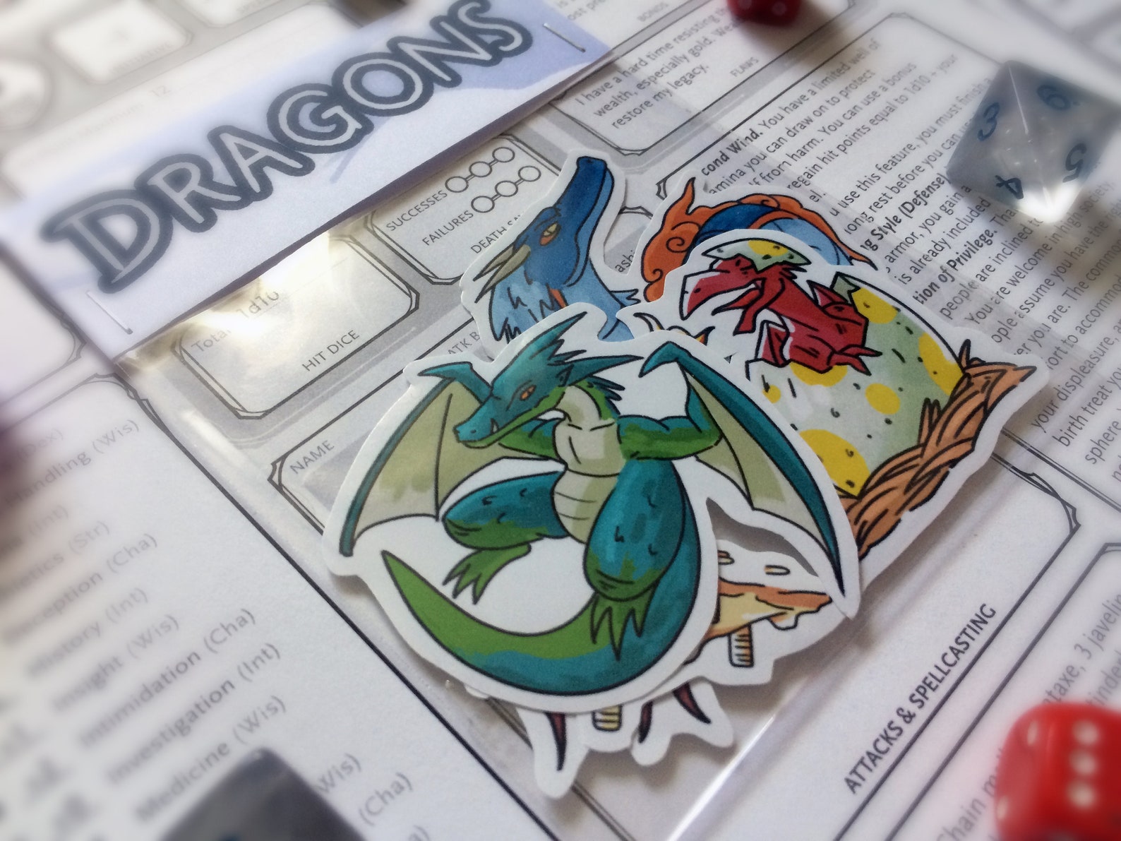 Dragons Sticker Pack D&D Inspired Set of 5 // Dnd Gift Cute // - Etsy