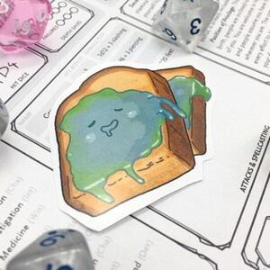 Slime Toast Sticker // 6cm Dnd Cute Nerd Geek Gift // TTRPG RPG // Gm ...