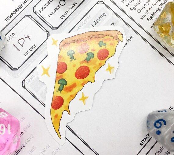 Pizza Slice Sticker // 6cm Dnd Cute Nerd Geek Gift // TTRPG | Etsy