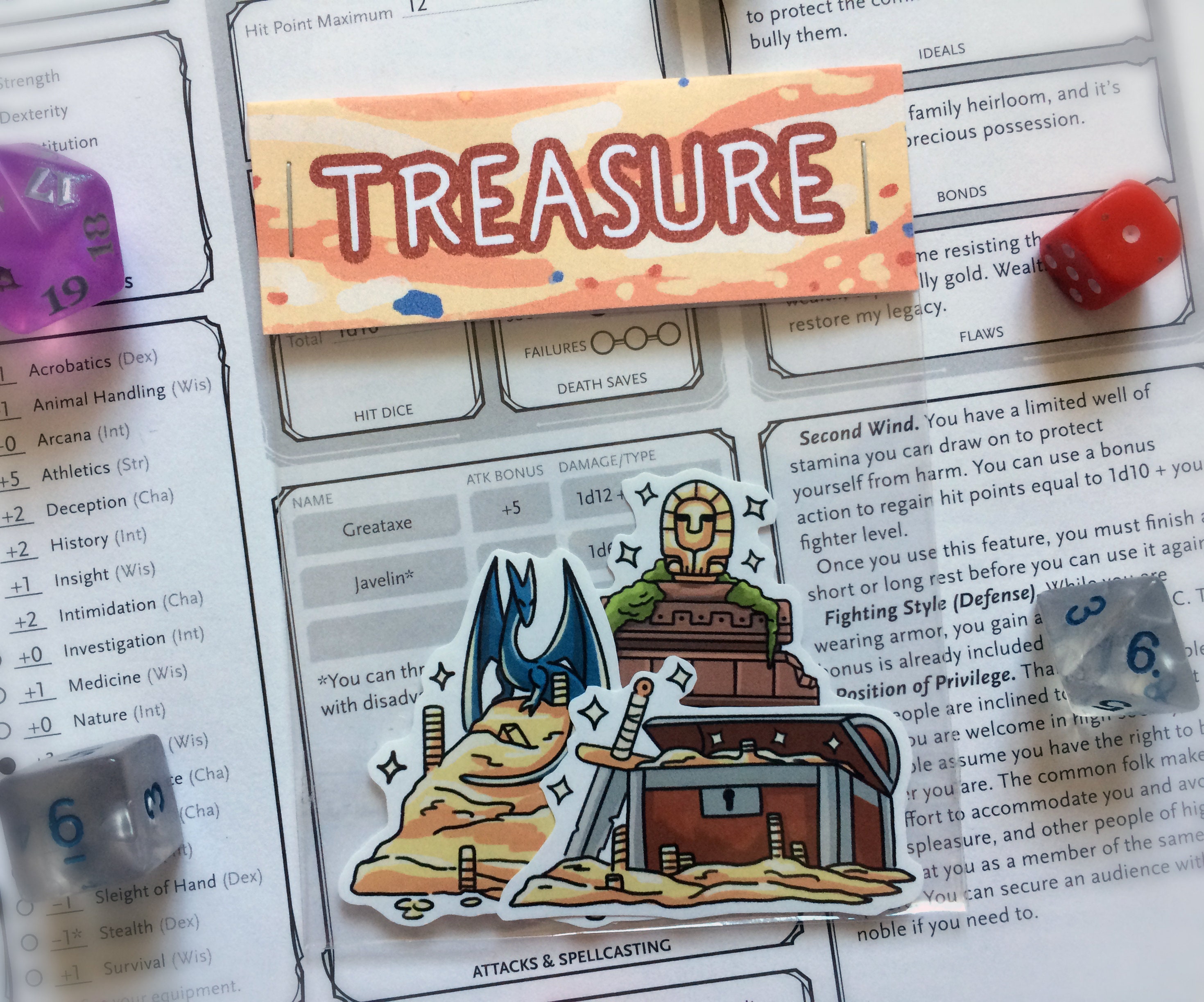 Art & Collectibles Treasure Chest Sticker Pack D&D Inspired Set of 5 ...