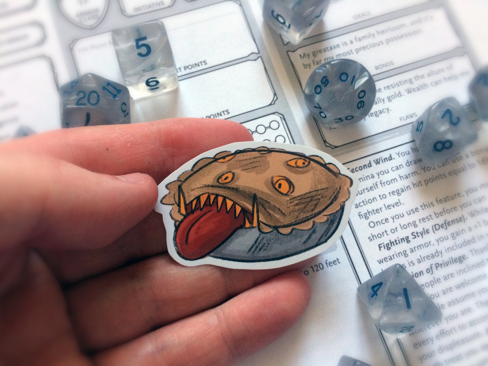 Pie Mimic Sticker // Dnd DM Nerd Geek Gift Cute // Creature - Etsy