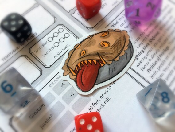 Pie Mimic Sticker // Dnd DM Nerd Geek Gift Cute // Creature | Etsy