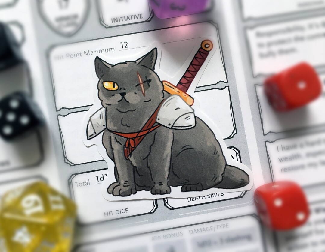 British Shorthair Fighter Cat // 6cm Dnd Cute Nerd Geek Gift ...