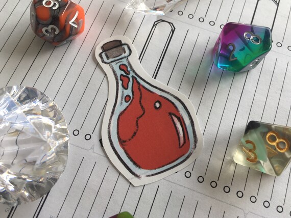 Red Healing Potion // 6cm Dnd Cute Nerd Geek Gift // Dungeons | Etsy