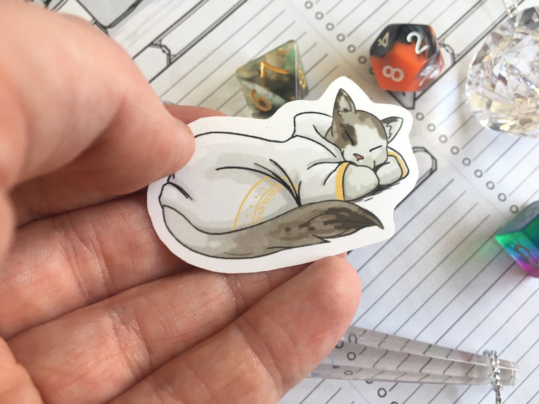 Tabby Cleric Cat // 6cm Dnd Cute Nerd Geek Gift // Dungeons and Dragons ...