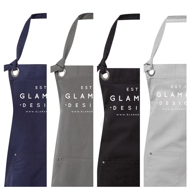 Personalised Apron With Pockets Logo Design Apron Aprons - Etsy UK