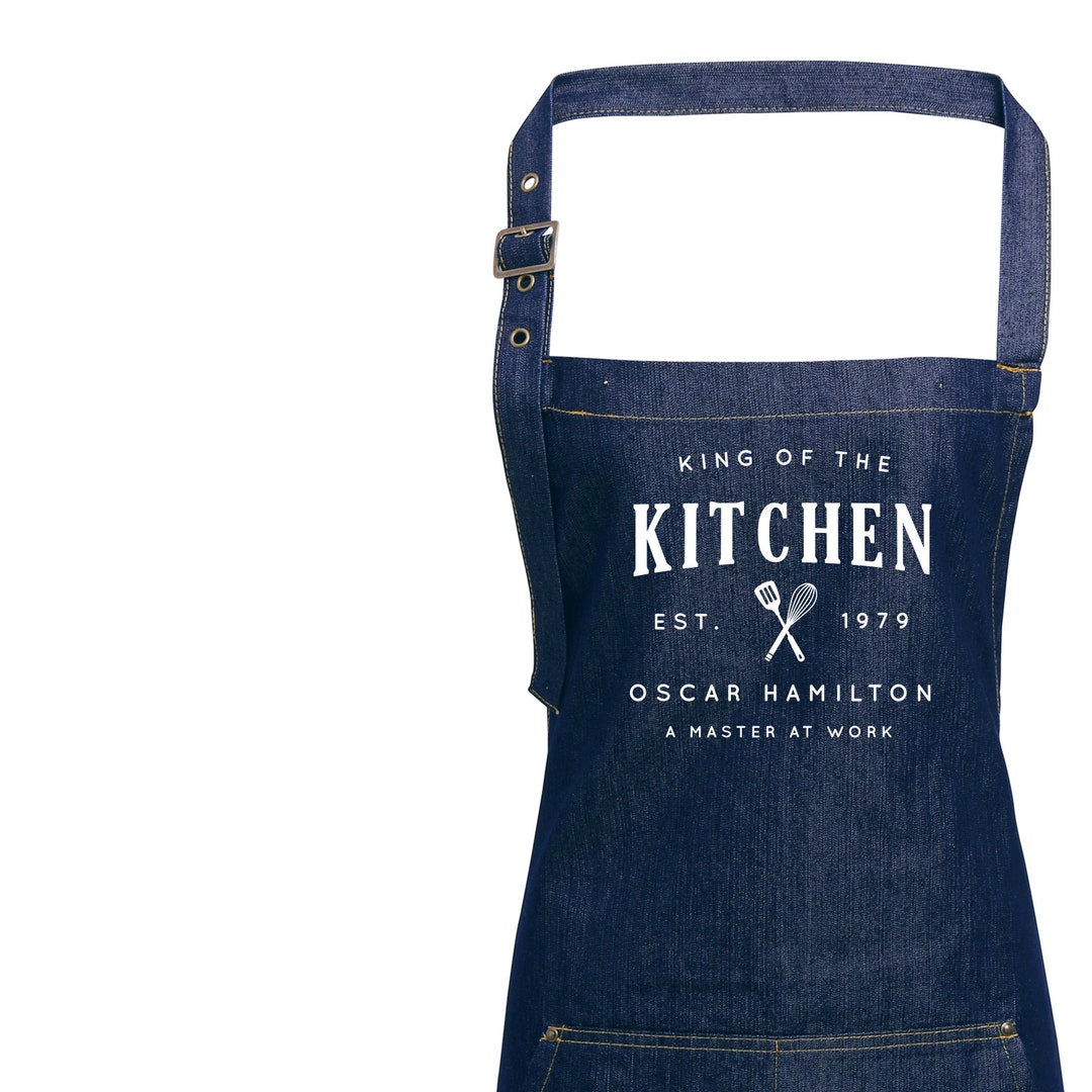 Personalised Denim Aprons King of the Kitchen Apron Aprons for Men ...