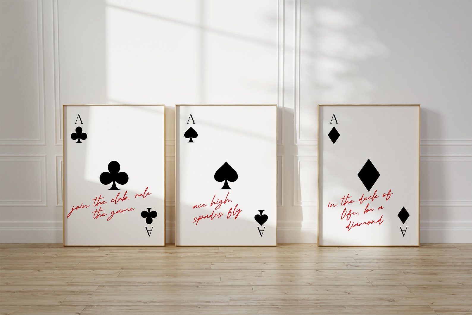 Trendy Ace of Spades Wall Art Print, Playing Card Retro Quote Poster ...