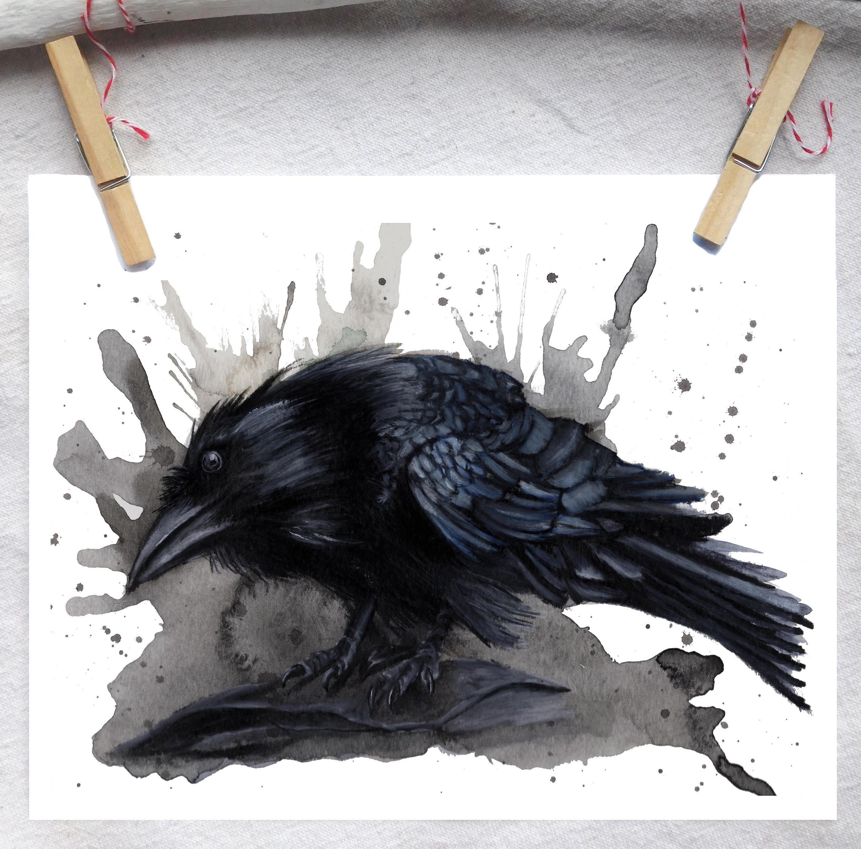 Gothic Home Decor Raven Art Print Raven Poster Raven - Etsy