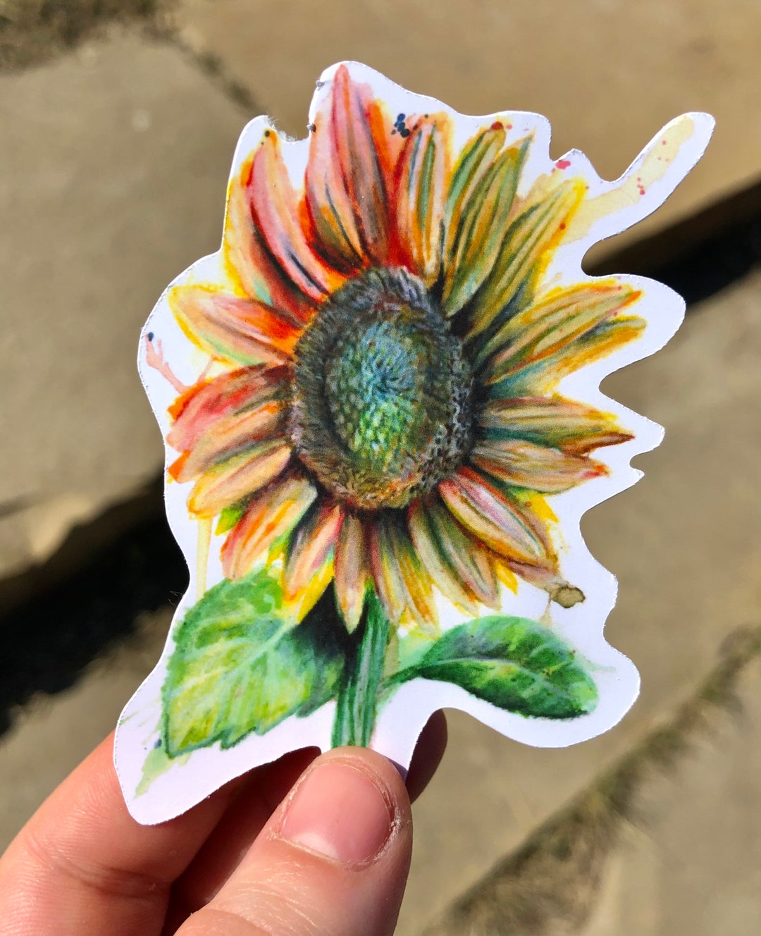 Weatherproof Sunflower Sticker | Floral Art, Nature Gift - Etsy