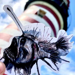 Female Angler Fish Sticker | Stickers for Kids | Angler Fish Art Print ...