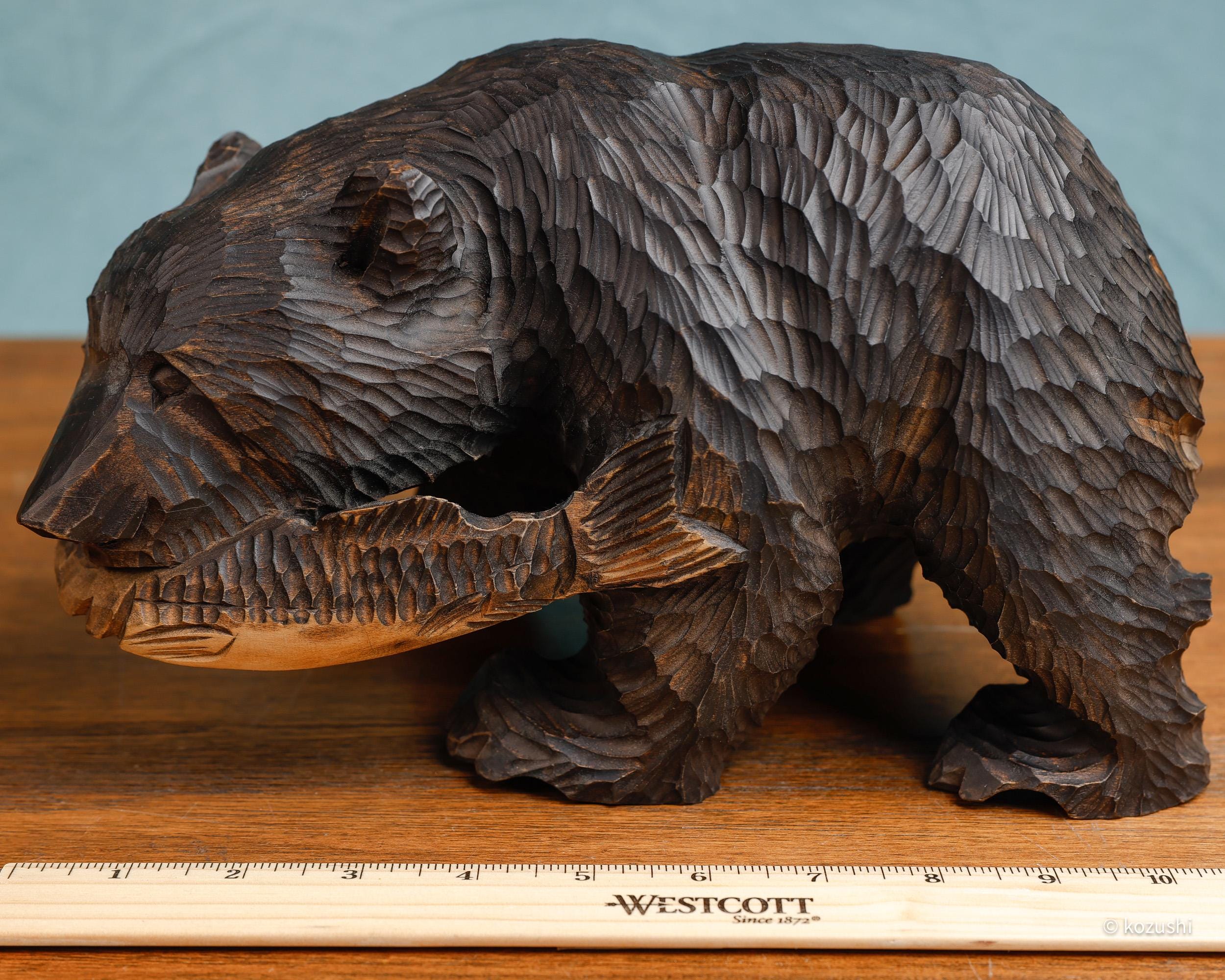 Japanese Vintage 11" Carved Wood Bear, Kibori Kuma, Hokkaido, Ainu - Etsy