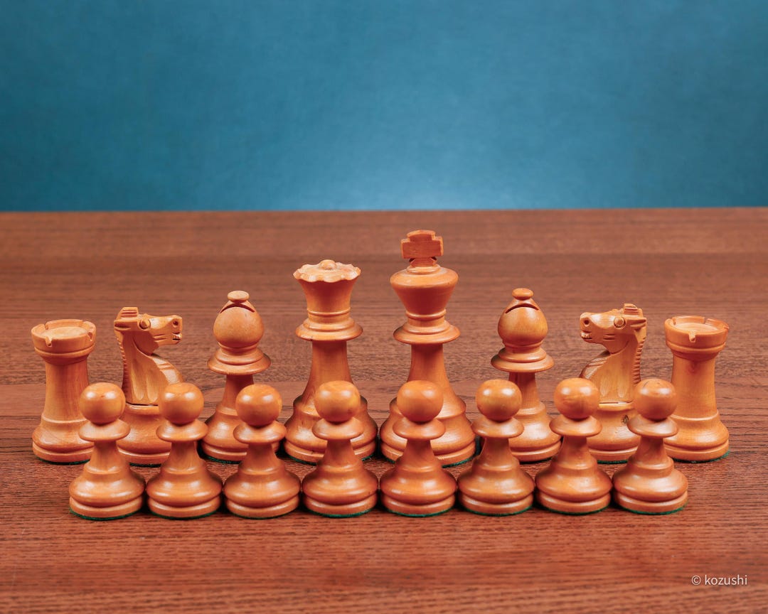 Vintage Cavalier Wood Staunton Chess Set, 1960s-1970s, France, 3.18 ...