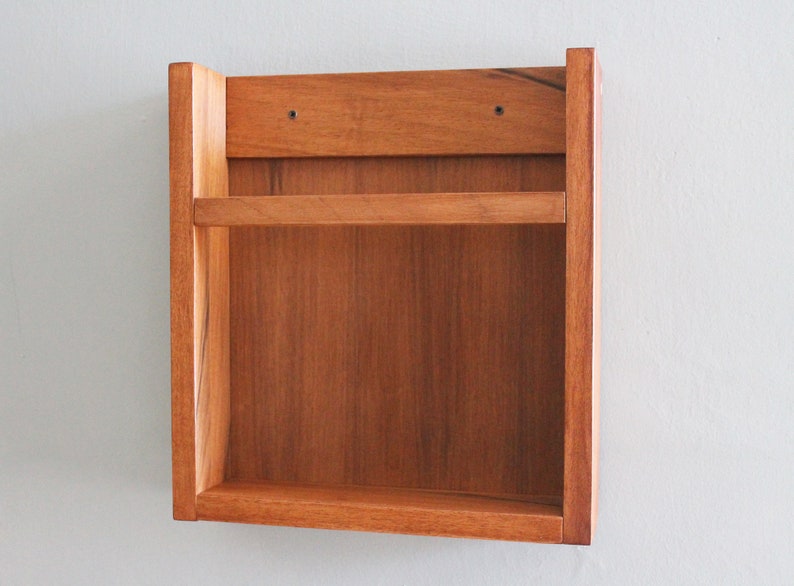 Wood Wall Mounted Magazine Rack. Mid Century Magazine Holder. | Etsy