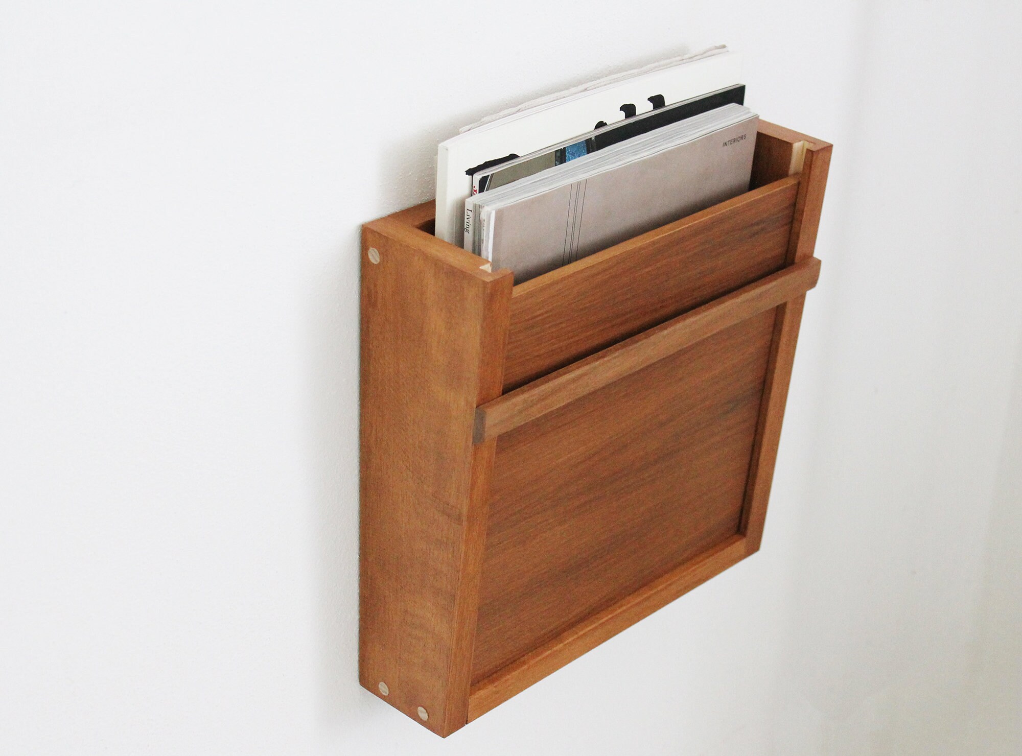 Wall Mounted Magazine Rack Wooden Mid Century Magazine Book - Etsy UK
