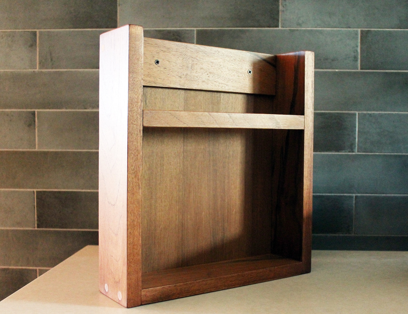 Wood Wall Mounted Magazine Rack. Mid Century Magazine Holder. | Etsy