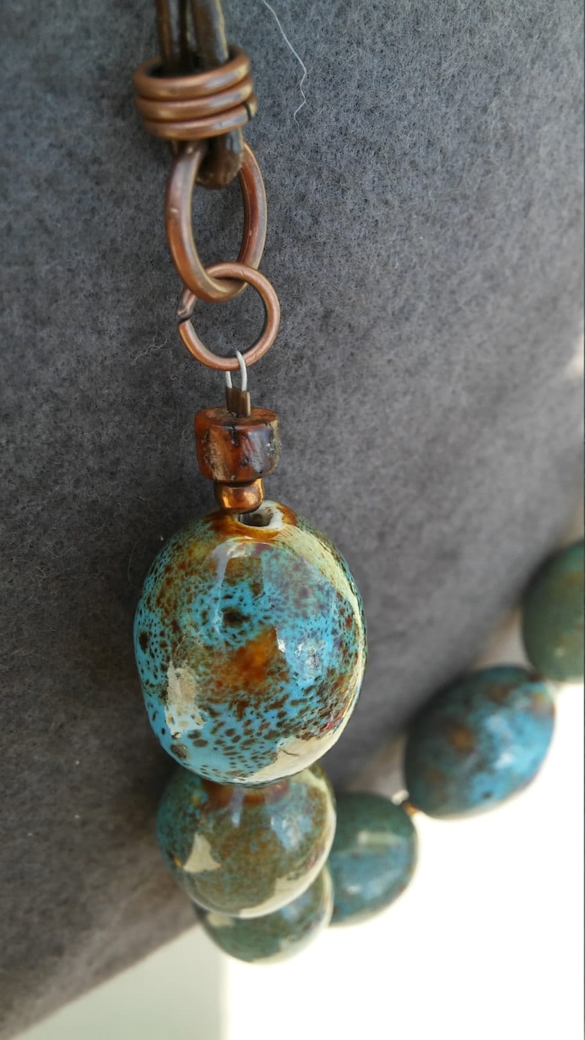 Large Clay Bead Necklace - Etsy