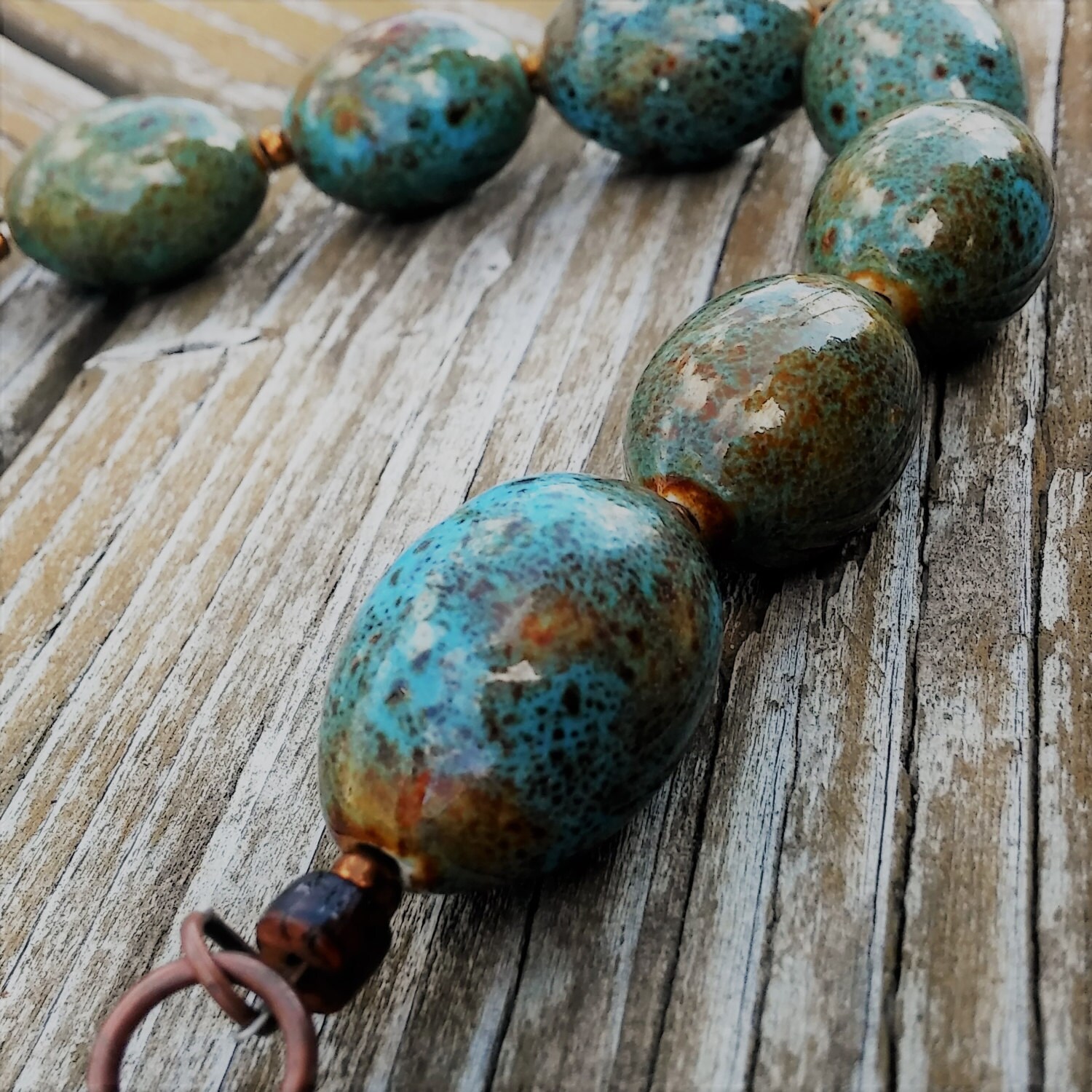 Large Clay Bead Necklace - Etsy