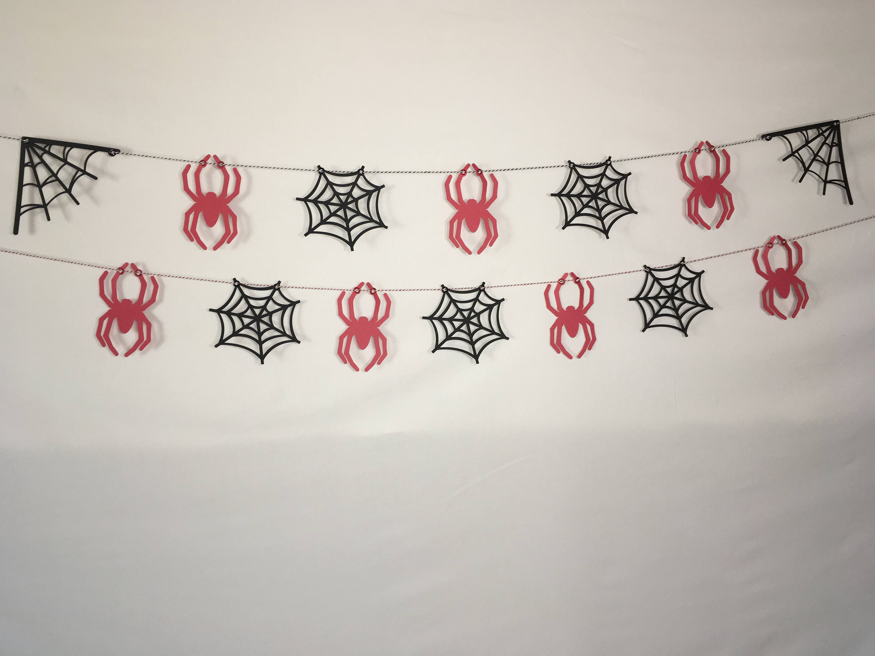 Spiders and Webs Garland Banner Photo Prop Party Decor Red | Etsy