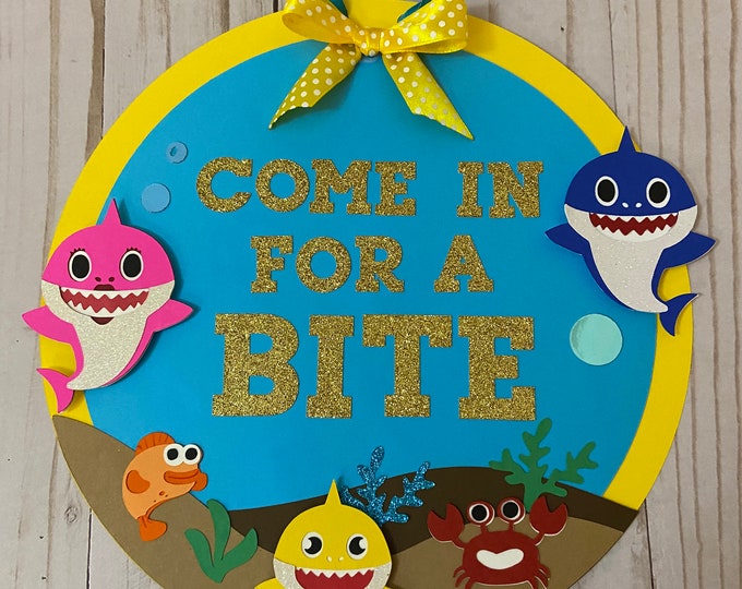 Baby Shark Door Sign Turquoise Light Blue Pink Purple - Etsy