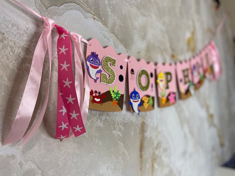 Shark Name Banner: Custom Party Decor, Photo Prop - Etsy
