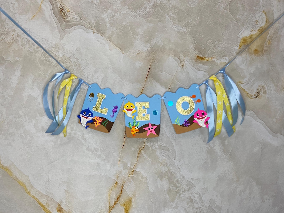 Shark NAME or CUSTOM WORDING Banner, Photo Prop, Party Decor, 1st ...