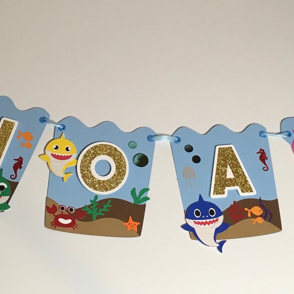 Custom Baby Shark Birthday Banner - Etsy