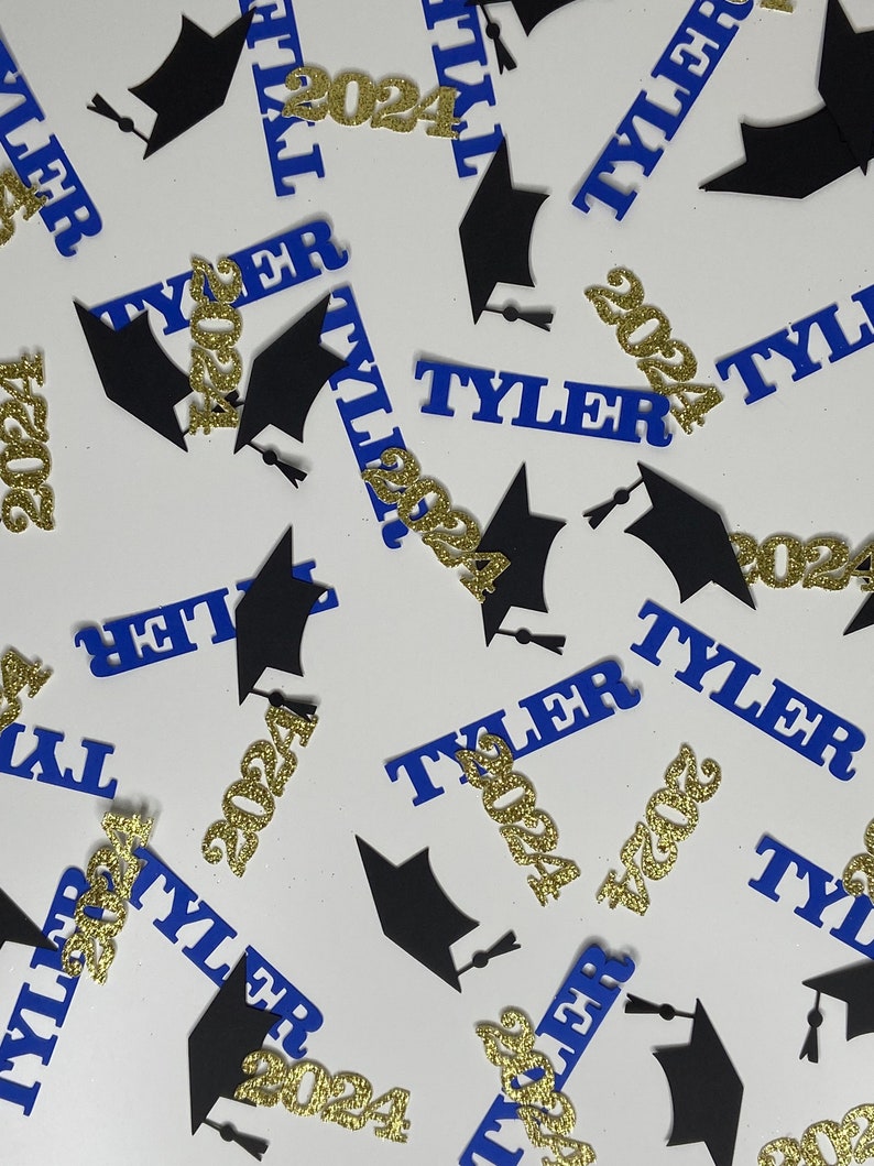 Graduation Confetti, Graduation Party Decor, Custom Name, Made to Order ...