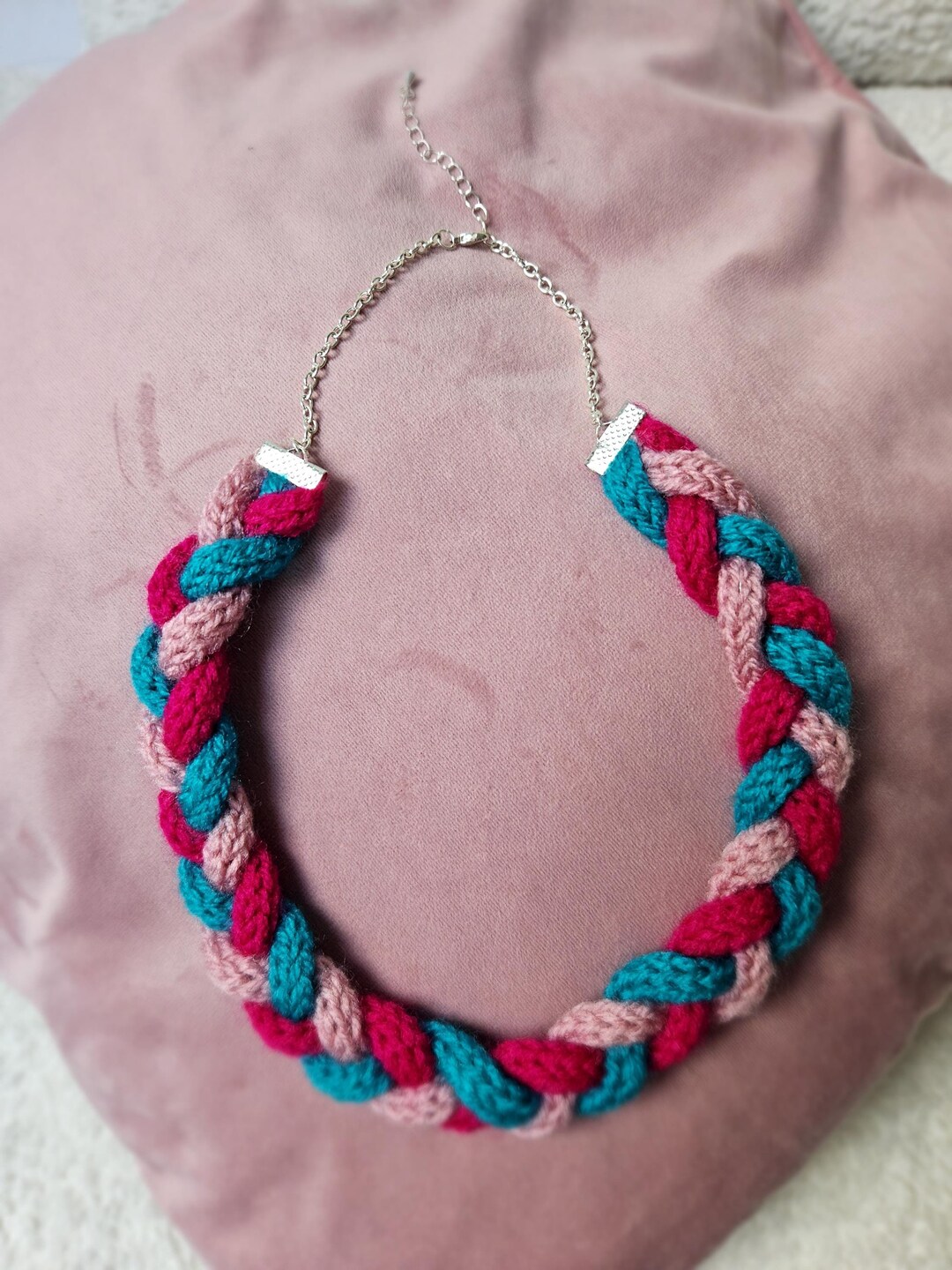 Women's Handmade Multi-strand Plaited French-knitted Multi-coloured ...