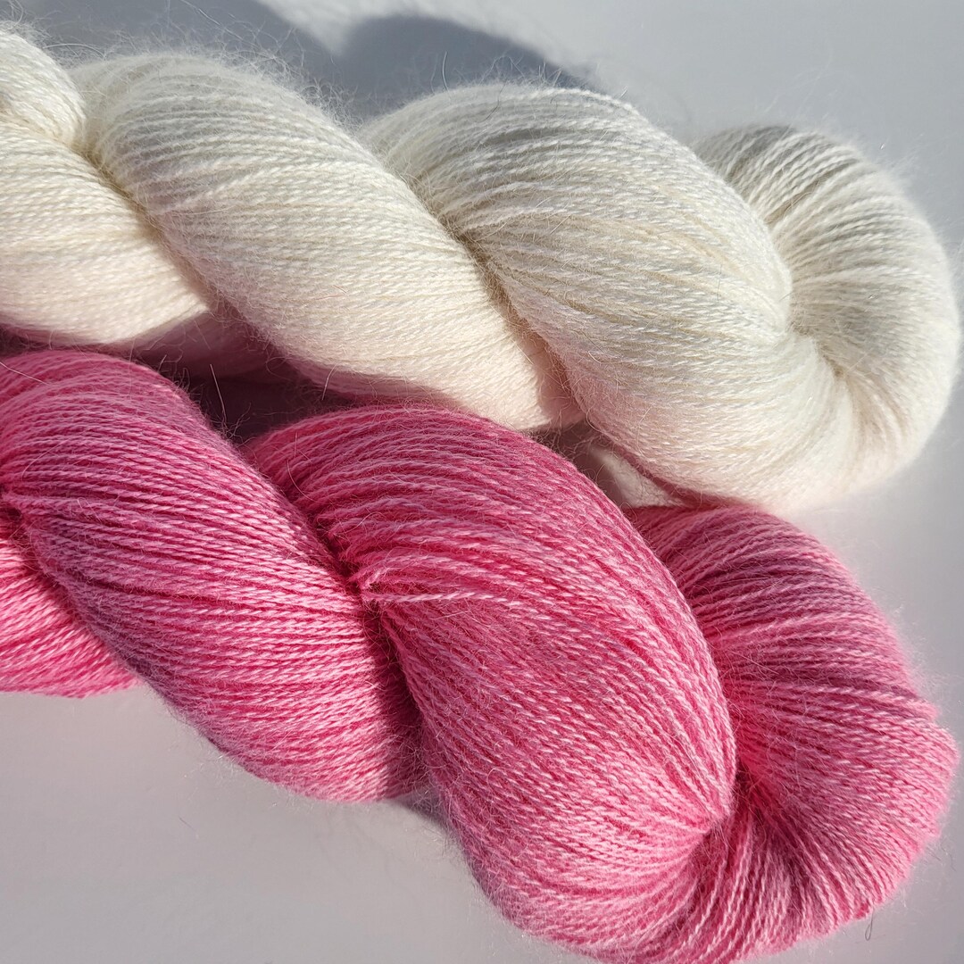 2x 100% Angora Wool, Seidenhase, LACE 525m/50g, Supersoft Fluffy ...