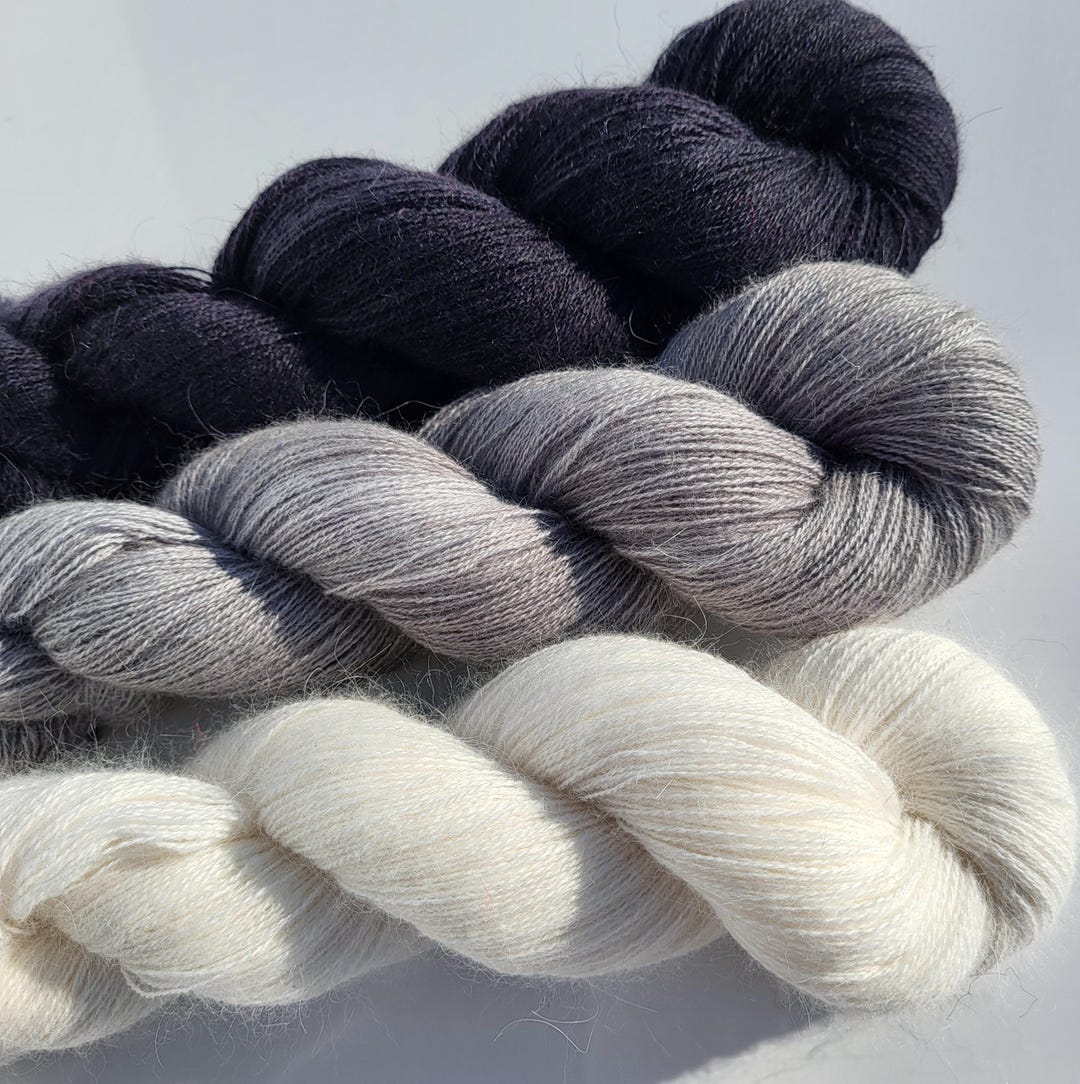 3x 100% Angora Wool, Seidenhase, LACE 525m/50g, Supersoft Fluffy ...